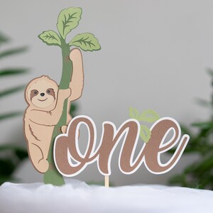 Sloth Birthday Cake Topper With Age or Name Gender Neutral - Etsy