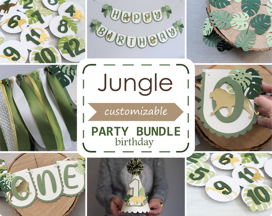 Jungle Party Bundle Safari Wild One First Birthday Package Lion the ...