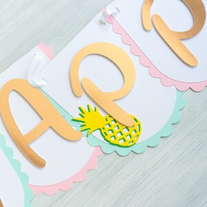 Flamingo Happy Birthday Banner Tropical Party Decorations - Etsy