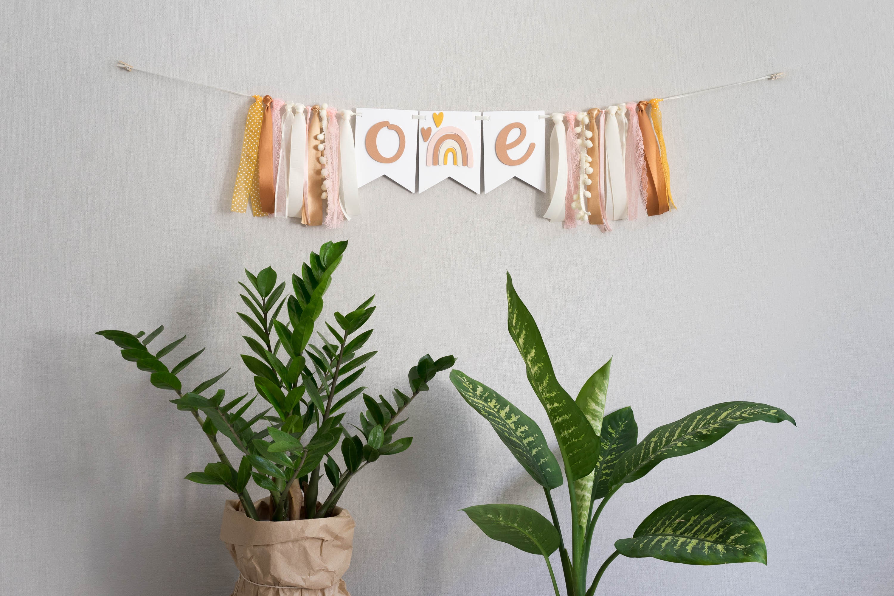 Rainbow Birthday Banner Boho Party Decor First Party High | Etsy