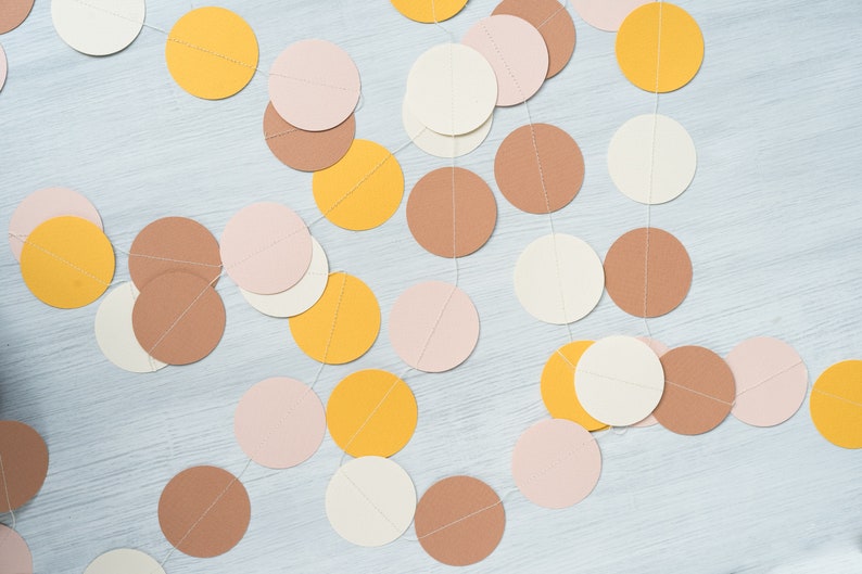 Muted Paper Circle Garland Rainbow Girl First Birthday Party - Etsy