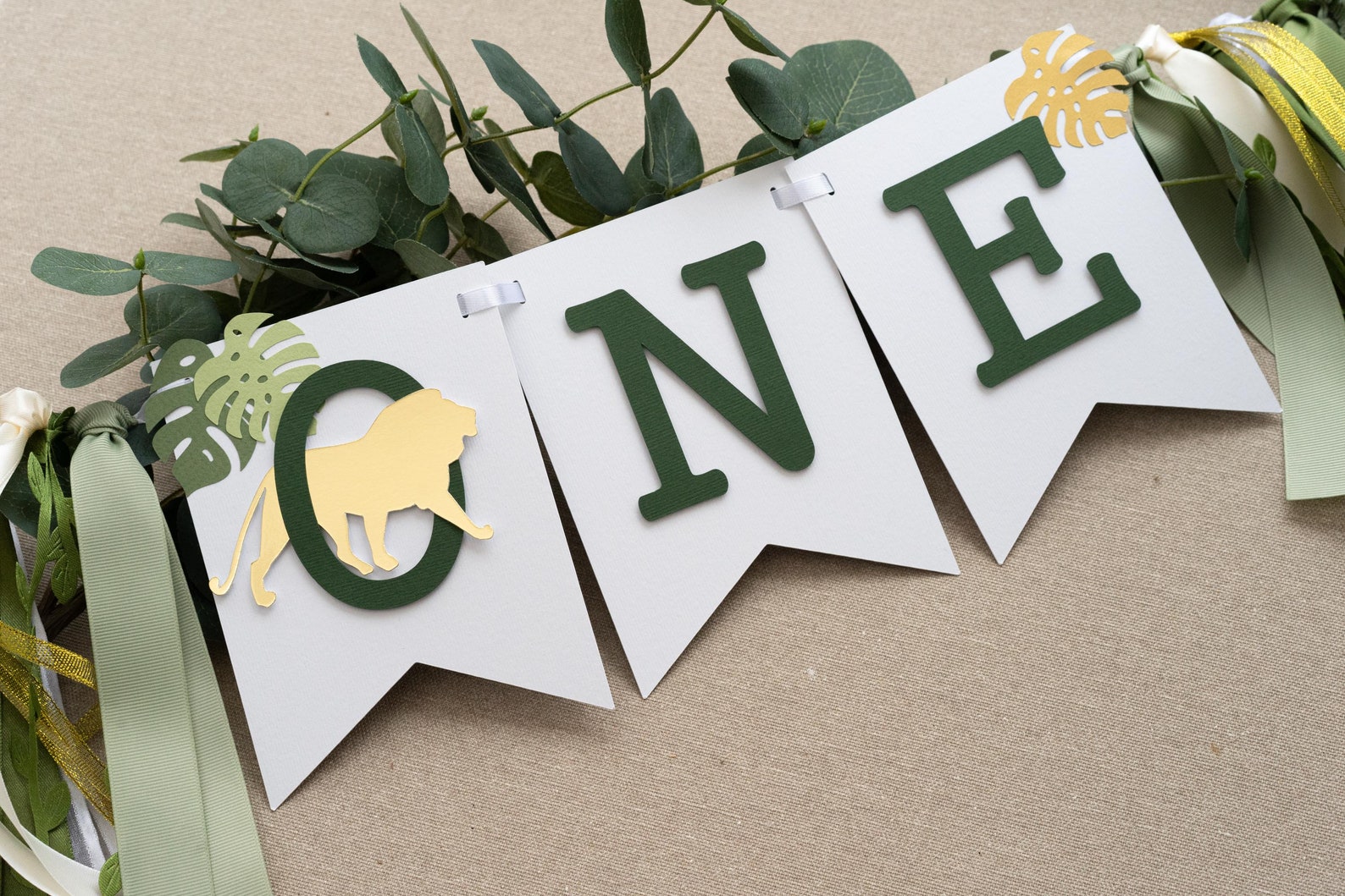 Wild One Birthday High Chair Banner Lion King Party for Boy - Etsy