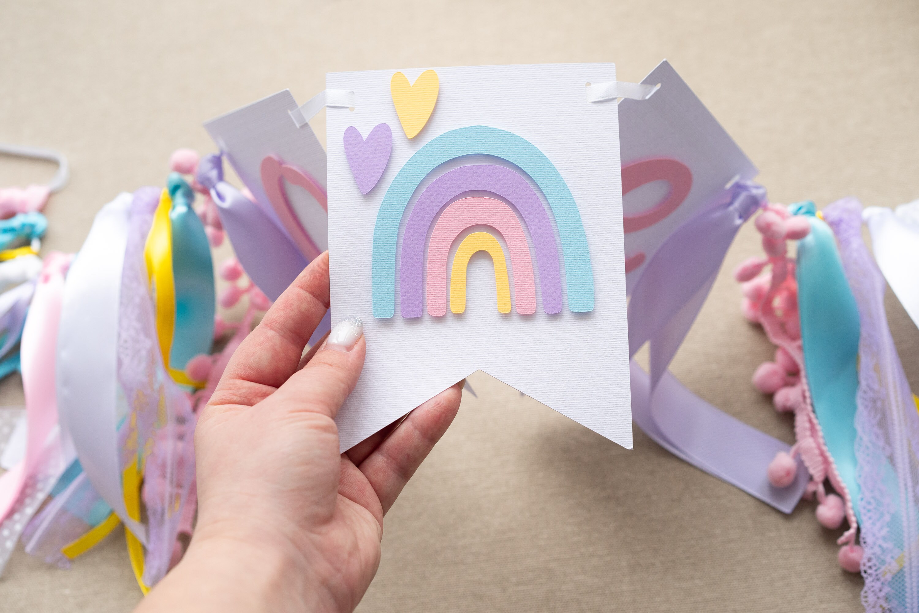 Rainbow ONE High Chair Banner Girl Boho First Birthday Party | Etsy