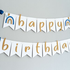 Boho Rainbow Happy Birthday Banner Personalized Party Sign | Etsy