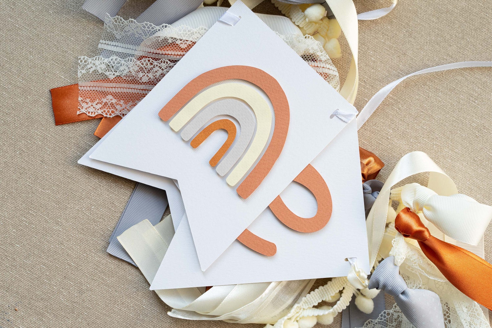 Baby First Boho Birthday Banner Modern Muted Neutral Rainbow | Etsy