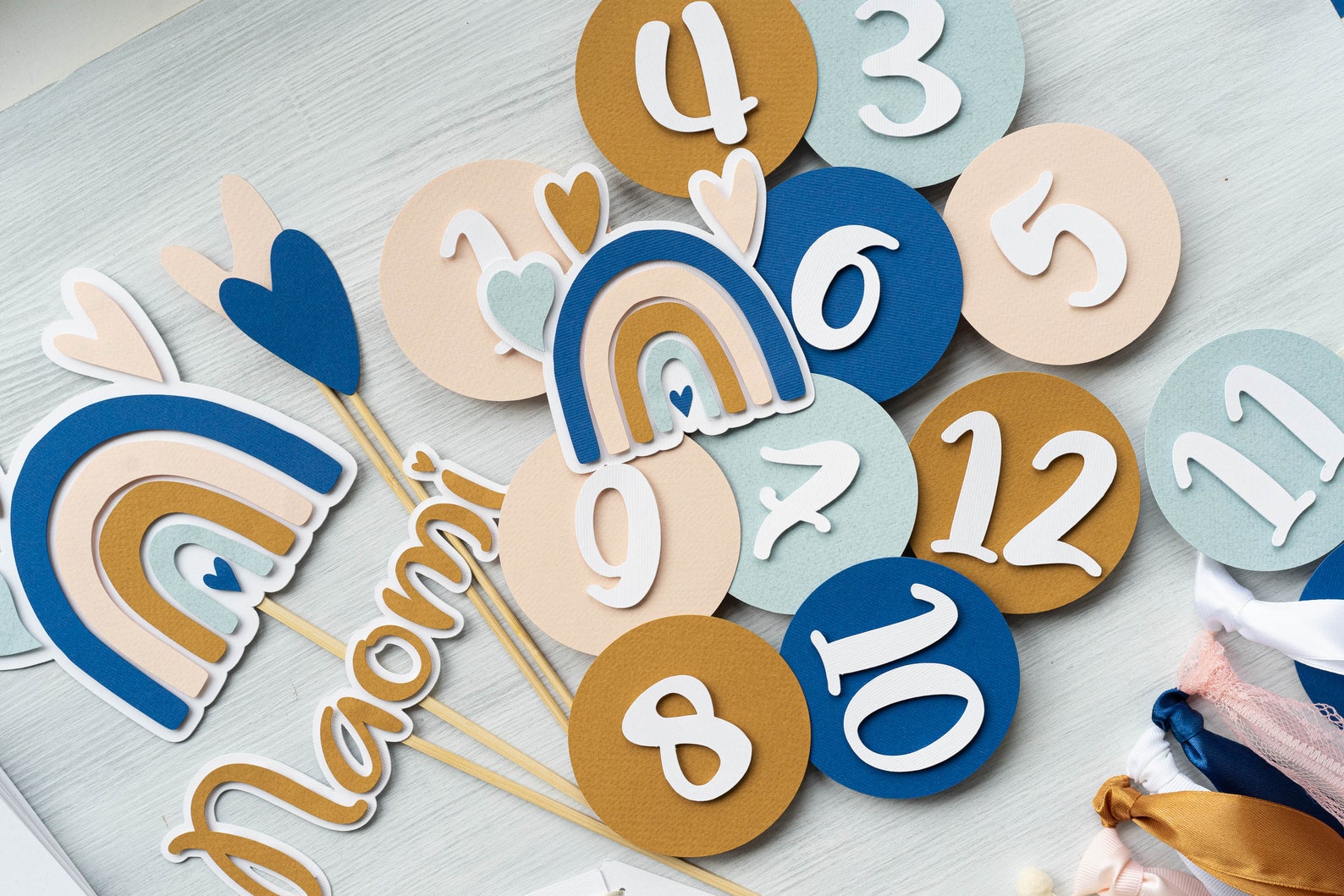 Rainbow Monthly Photo Banner Boho Modern First Birthday Party | Etsy