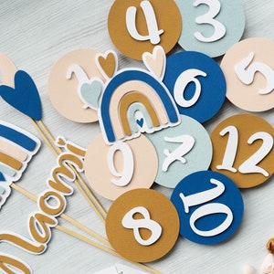 Rainbow Monthly Photo Banner Boho Modern First Birthday Party Decor ...