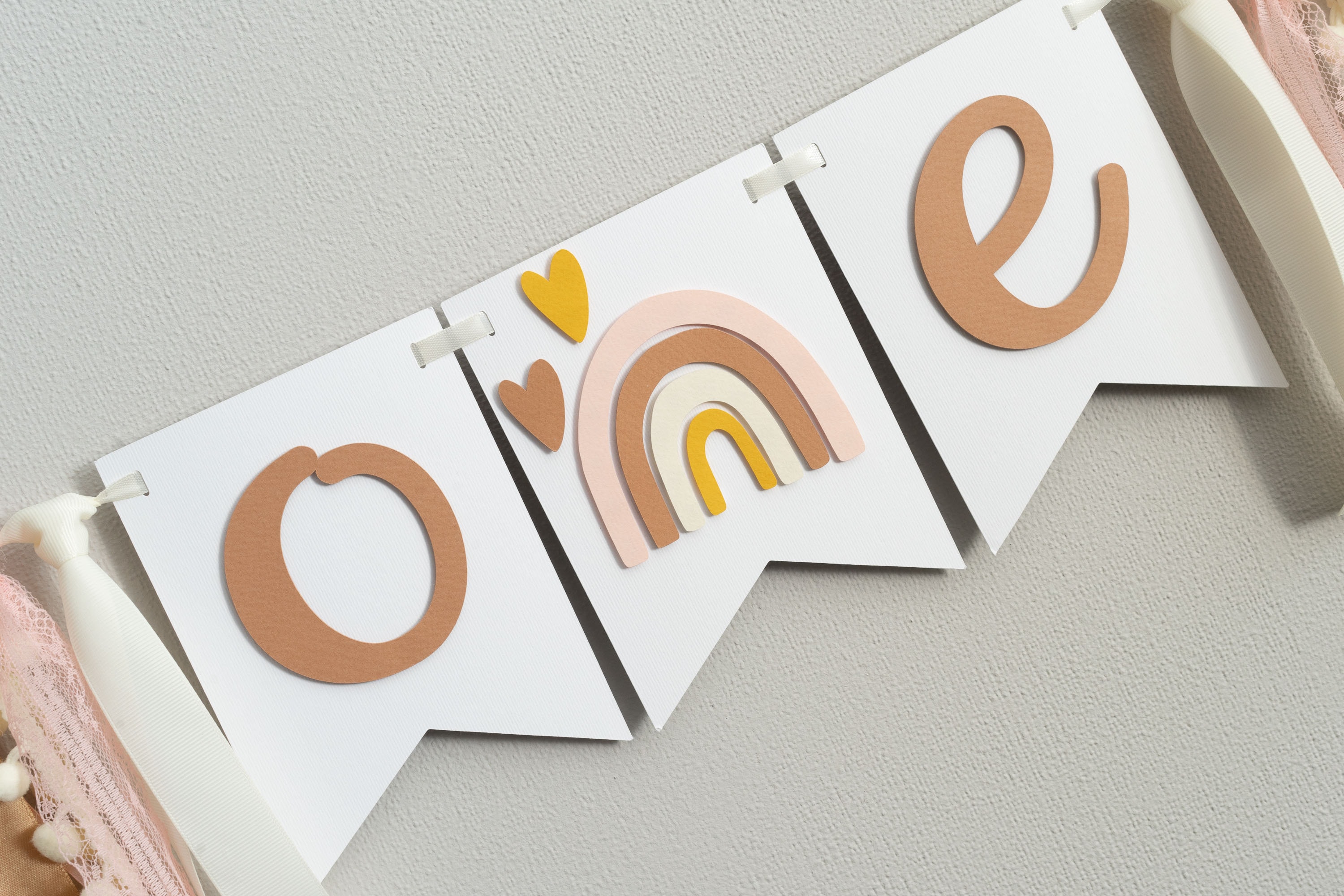 Rainbow Birthday Banner Boho Party Decor First Party High | Etsy