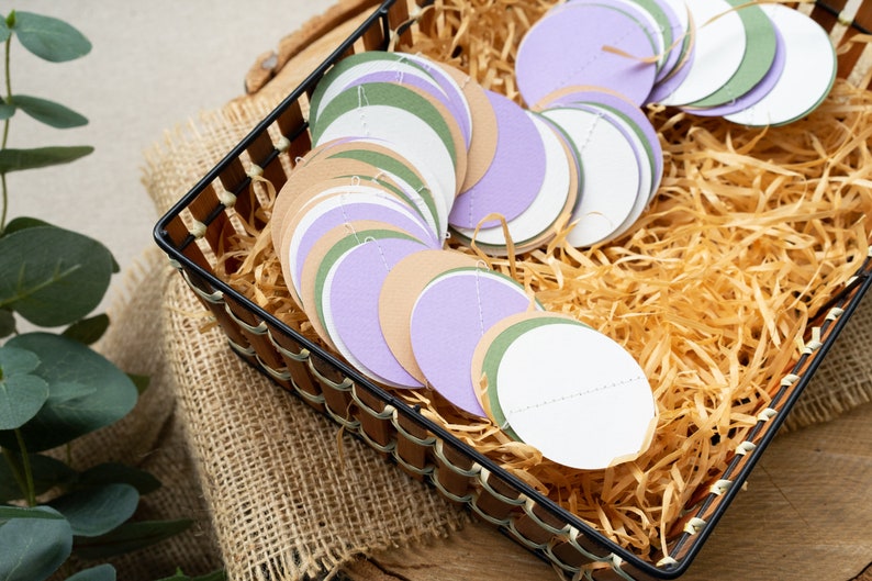 Violet Green Tan Garland Backdrop Decorations for Cake Smash & Birthday ...