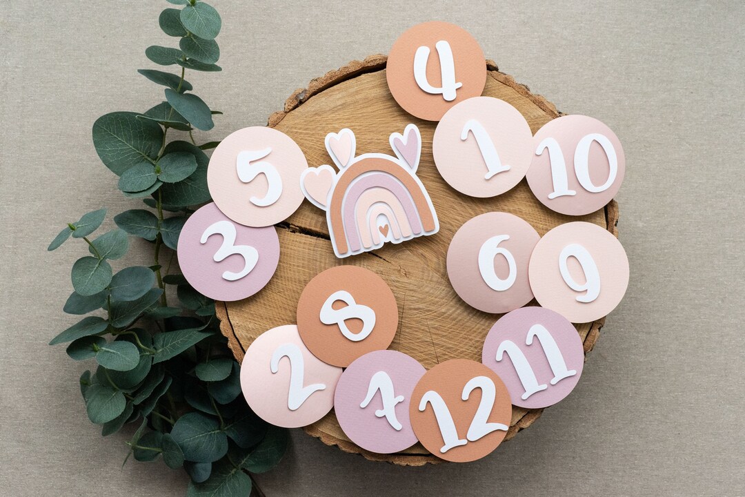 Boho Rainbow Monthly Photo Banner for 1st Birthday Girl to Hang First ...