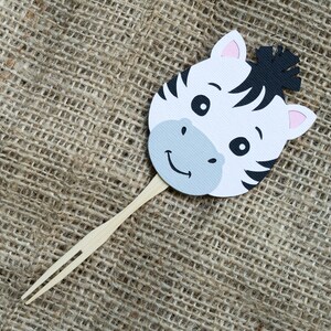 Zebra Cupcake Toppers Gender Neutral Party Decorations, Safari Baby ...