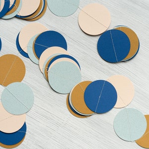 Paper Circle Garland Boho Rainbow Party Decor Blue & Muted | Etsy