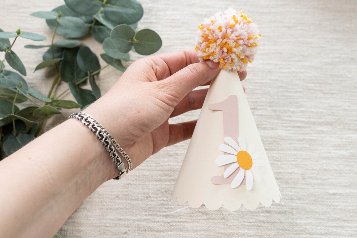 One Party Hat Daisy 1st Birthday Boho Cake Smash Decor - Etsy