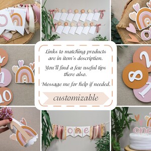 Girl Muted Boho Rainbow First Birthday Party Bundle - Etsy