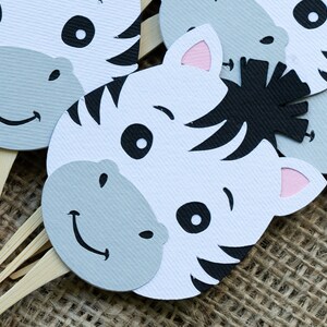 Zebra Cupcake Toppers Gender Neutral Party Decorations, Safari Baby ...