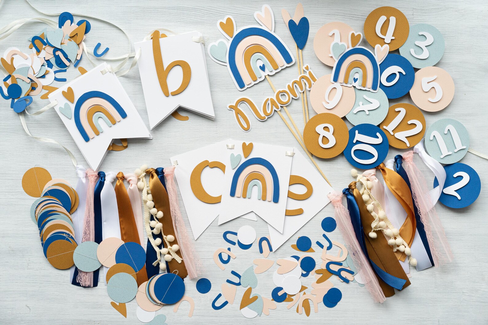 Boho Rainbow Happy Birthday Banner Personalized Party Sign | Etsy