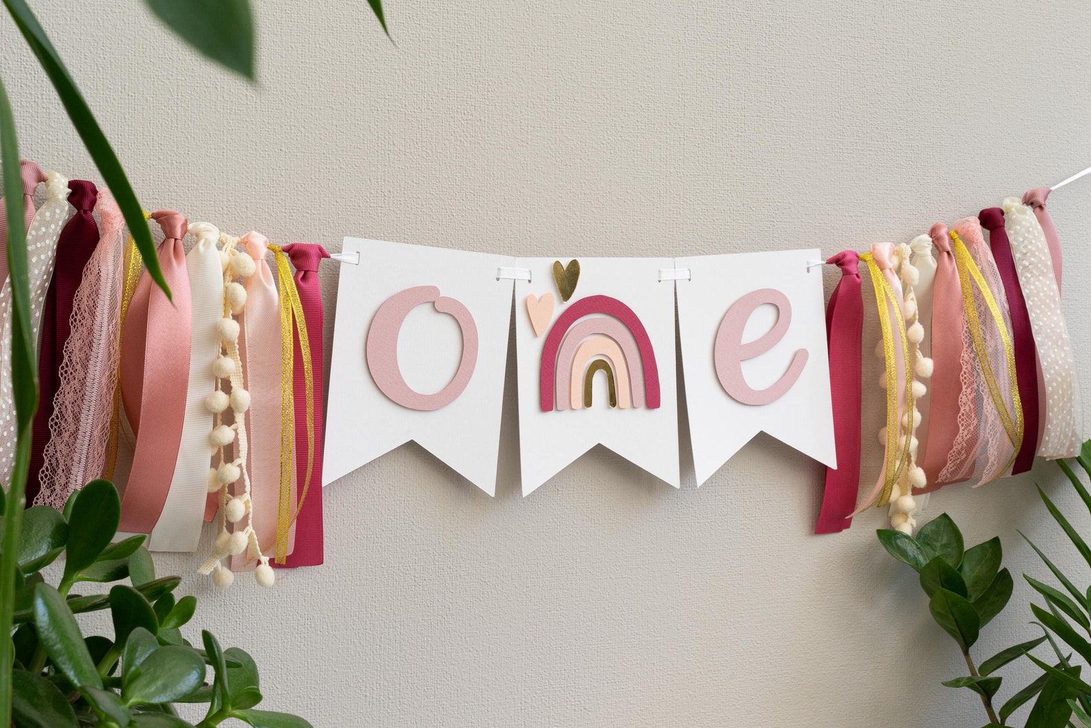 Girl First Birthday Package Boho Rainbow Party Bundle Blush | Etsy