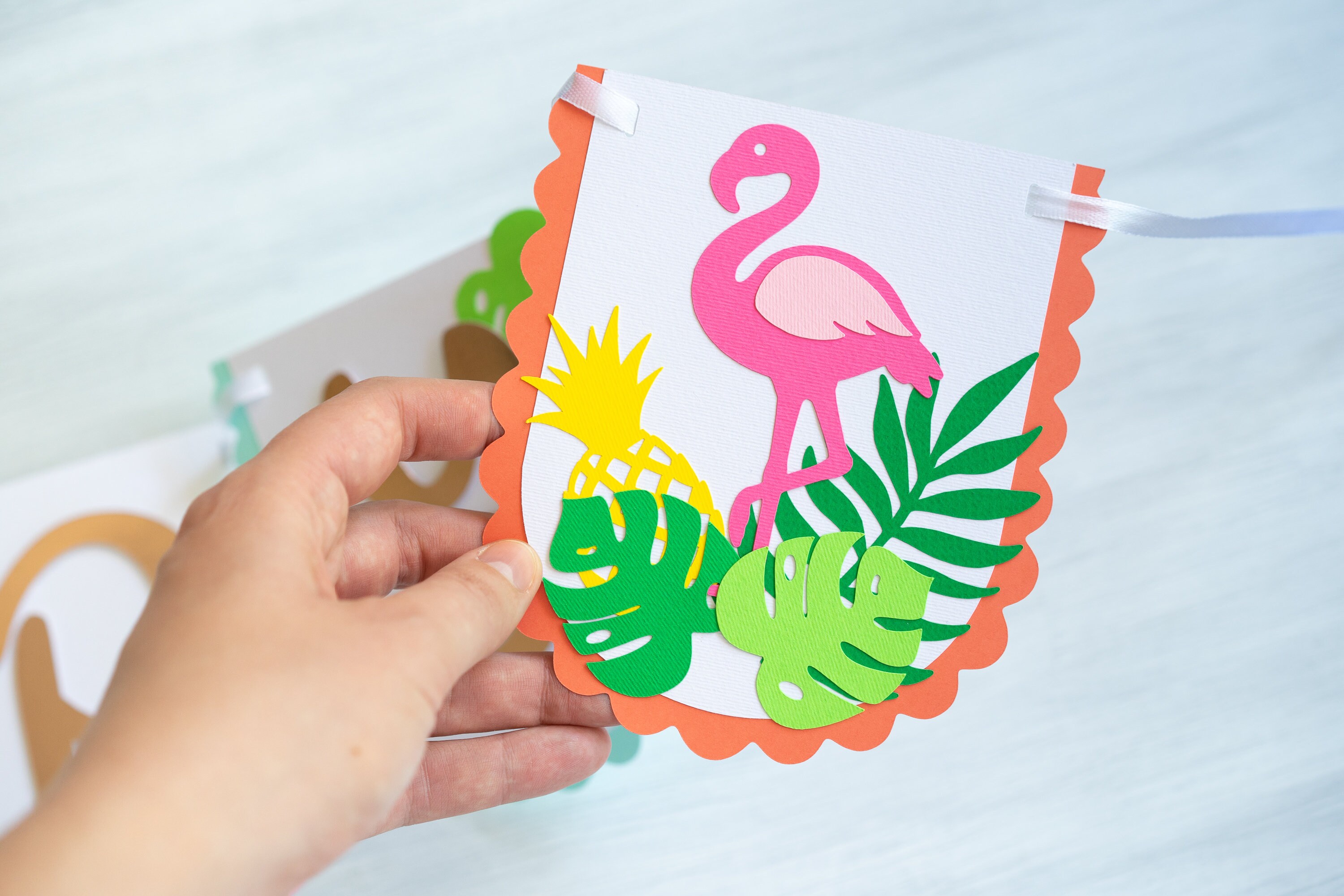 Flamingo Happy Birthday Banner Tropical Party Decorations | Etsy