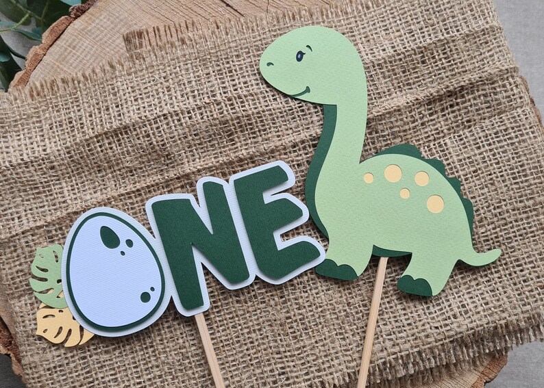 Dinosaur Cake Topper First Birthday Neutral Earth Tones Party - Etsy