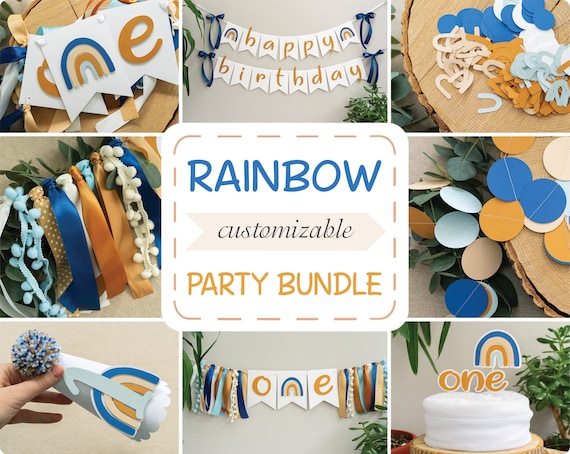 Boho Rainbow First Birthday Party Bundle - Etsy