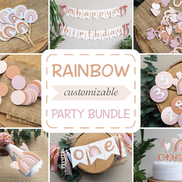 Rainbow Party Decor - Etsy