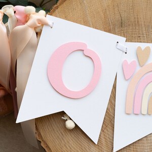 Boho Rainbow ONE Banner High Chair First Birthday Decor Girl Baby Pink ...