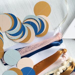 Paper Circle Garland Boho Rainbow Party Decor Blue & Muted | Etsy