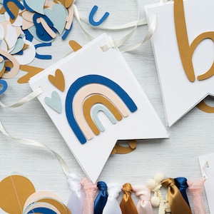 Boho Rainbow Happy Birthday Banner Personalized Party Sign | Etsy