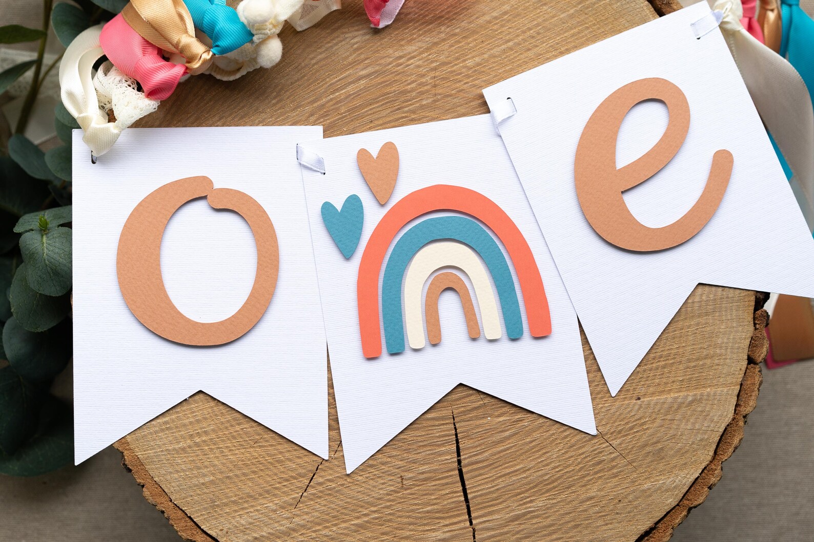 Boho One Year Banner Baby First Birthday Rainbow High Chair | Etsy