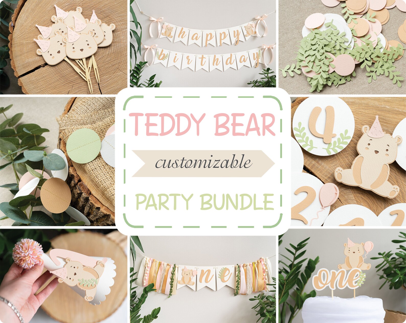 Teddy Bear First Birthday Decorations Baby Girl Beary Picnic - Etsy