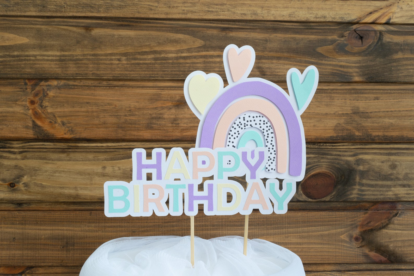 Cake Topper Pastel Rainbow Party Birthday Decorations Girl - Etsy