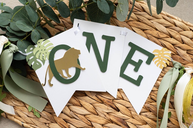 Wild One Birthday High Chair Banner Lion King Party for Boy - Etsy