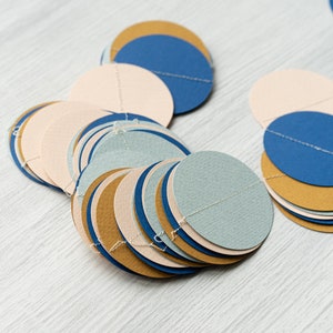 Paper Circle Garland Boho Rainbow Party Decor Blue & Muted | Etsy