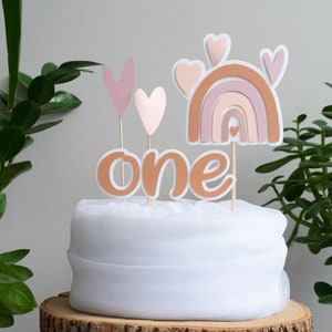 Boho Rainbow First Birthday Party Bundle for Girl Ready to Use Blush ...