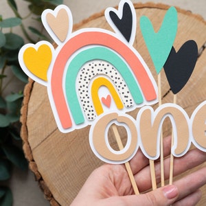 Boho Rainbow First Birthday Party Bundle Mustard Mint Black Dots Coral ...