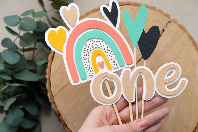 Boho Rainbow First Birthday Party Bundle Mustard Mint Black | Etsy