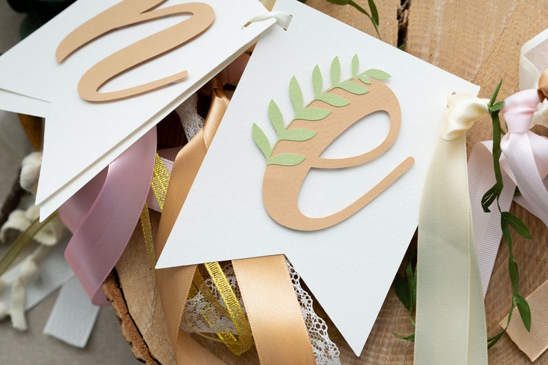 One Year Banner Baby Girl First Birthday Rustic High Chair Bunting ...