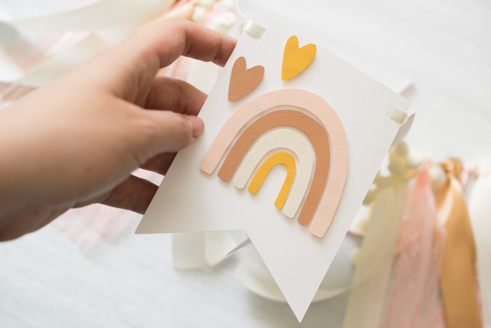 Rainbow Birthday Banner Boho Party Decor First Party High - Etsy