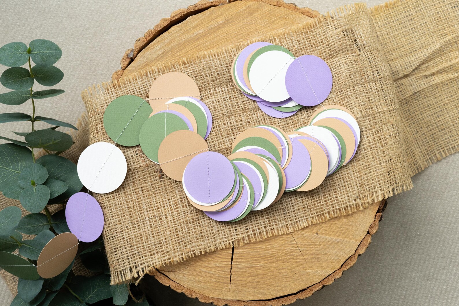 Violet Green Tan Garland Backdrop Decorations for Cake Smash & - Etsy
