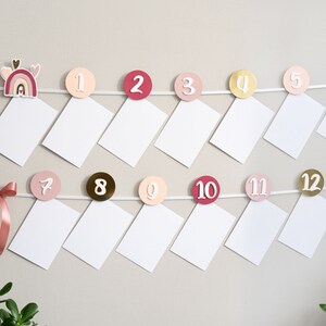 Boho Rainbow Birthday Decorations Girl Monthly Photo Banner Baby First ...