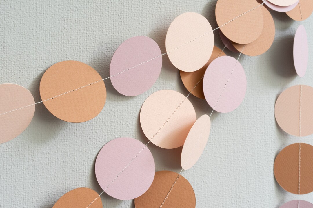 Boho Paper Garland for Muted Rainbow Girl First Birthday or Baby Shower ...