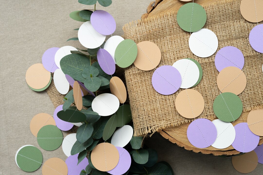 Violet Green Tan Garland Backdrop Decorations for Cake Smash & Birthday ...