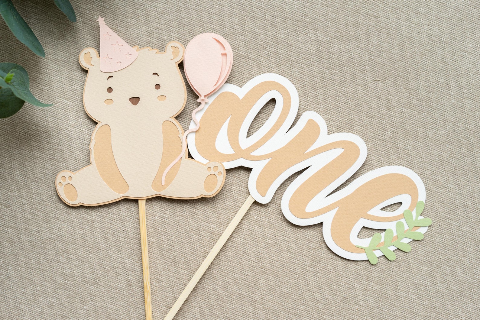 Teddy Bear Cake Topper Baby Girl 1st First Beary Birthday - Etsy