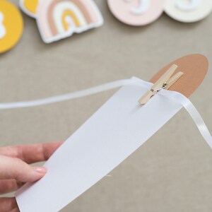 Boho Rainbow Monthly Photo Banner Muted Neutral Modern First Birthday ...