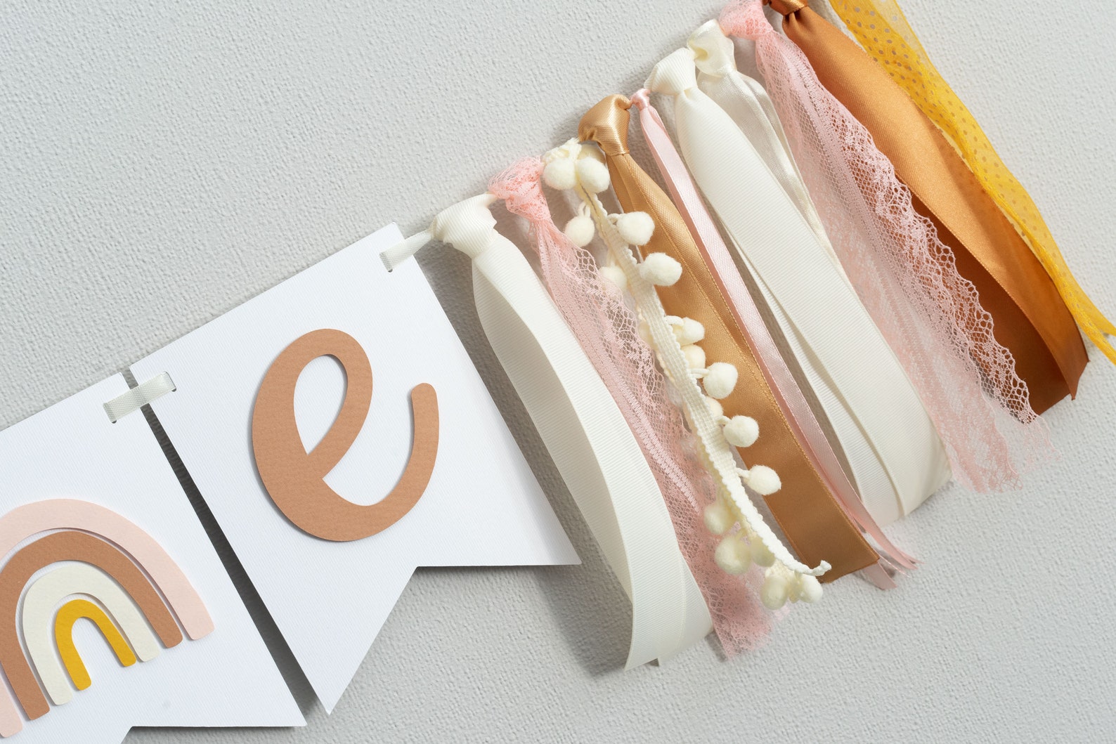 Rainbow Birthday Banner Boho Party Decor First Party High | Etsy