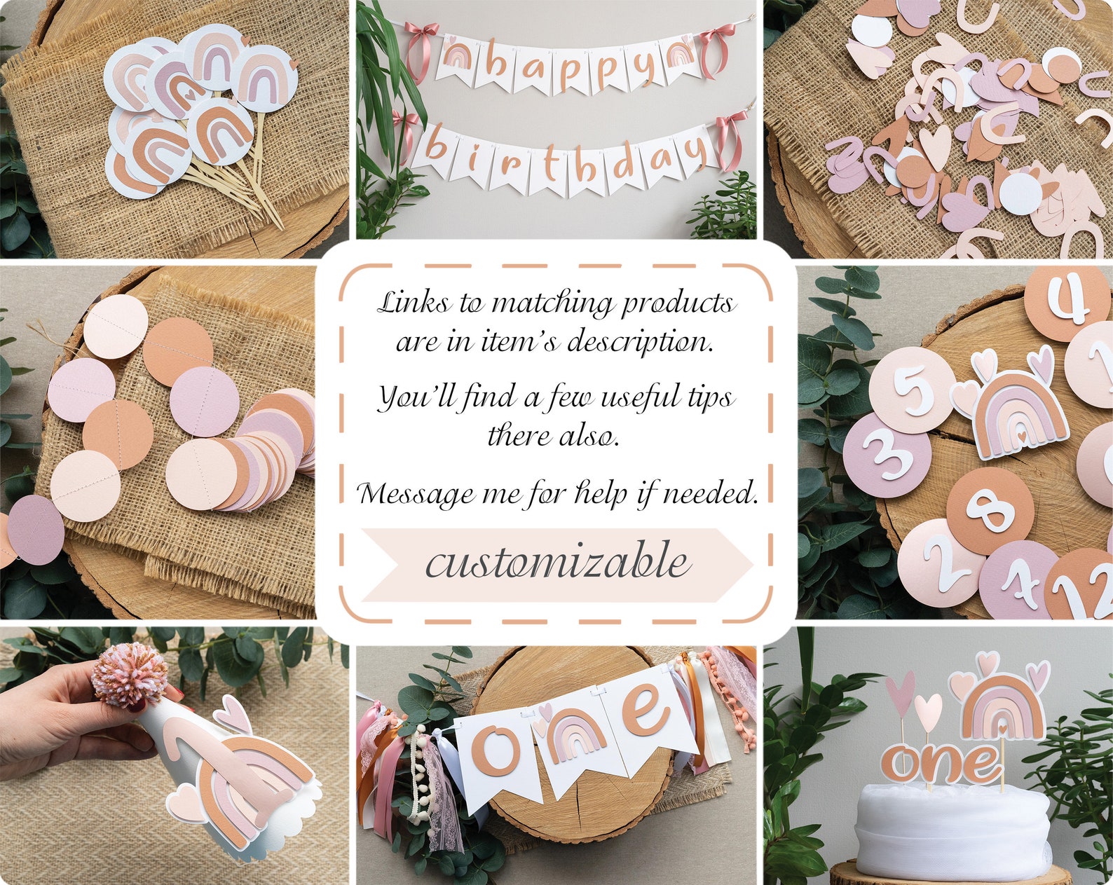 Boho Rainbow Monthly Photo Banner for 1st Birthday Girl to - Etsy