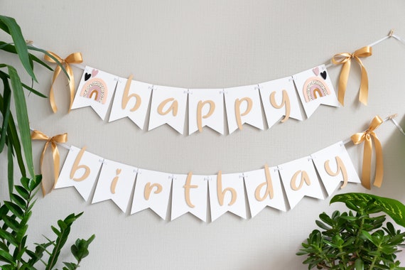 Boho Rainbow Birthday Banner Baby Girl 1st Party Decor - Etsy