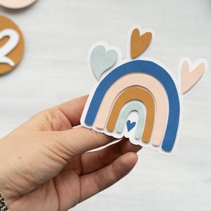 Rainbow Monthly Photo Banner Boho Modern First Birthday Party Decor ...