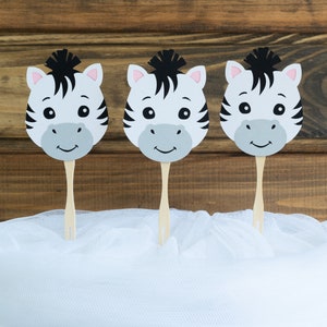 Zebra Cupcake Toppers Gender Neutral Party Decorations, Safari Baby ...
