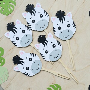 Zebra Cupcake Toppers Gender Neutral Party Decorations, Safari Baby ...